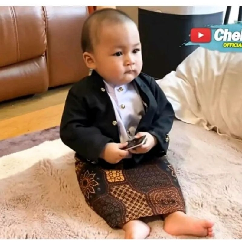 Jual setelan beskap OVJ set blangkon/ baju dalang anak/ beskap basofi ...