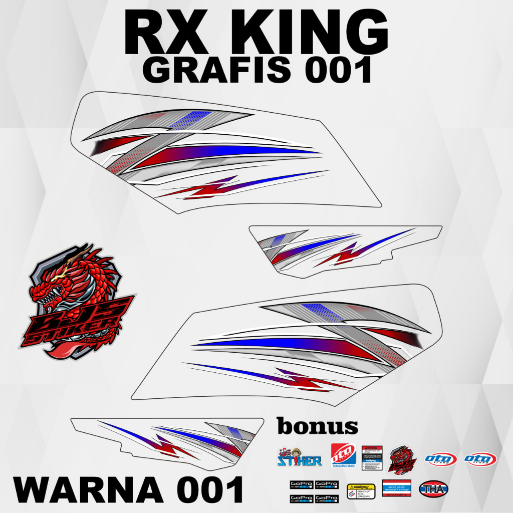 Jual [COD] Stiker Sticker Striping transparan uv Rx king grafis 01 ...
