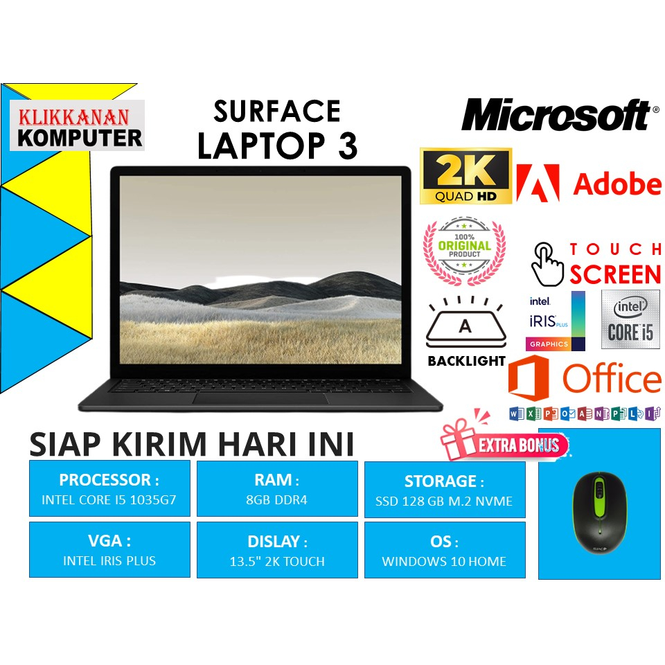 Jual LAPTOP SLIM TERBARU MICROSOFT SURFACE LAPTOP 3 INTEL I5 1035G7 RAM ...