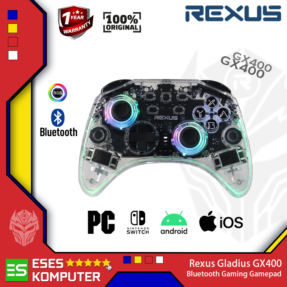 Jual Gamepad Rexus GX400 GX-400 Bluetooth | Gaming Joystick Controller ...