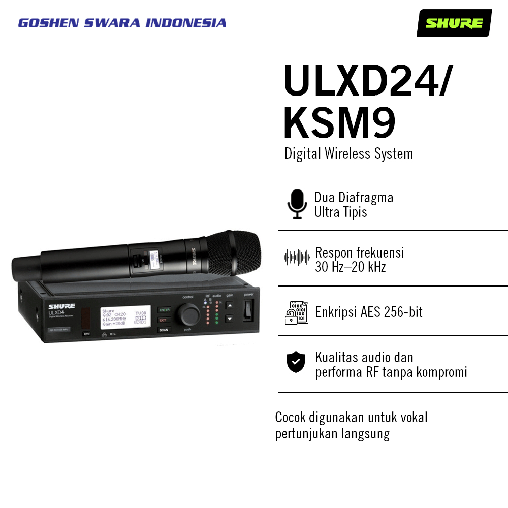 Jual Shure ULXD24/KSM9 Digital Wireless Microphone | Shopee Indonesia