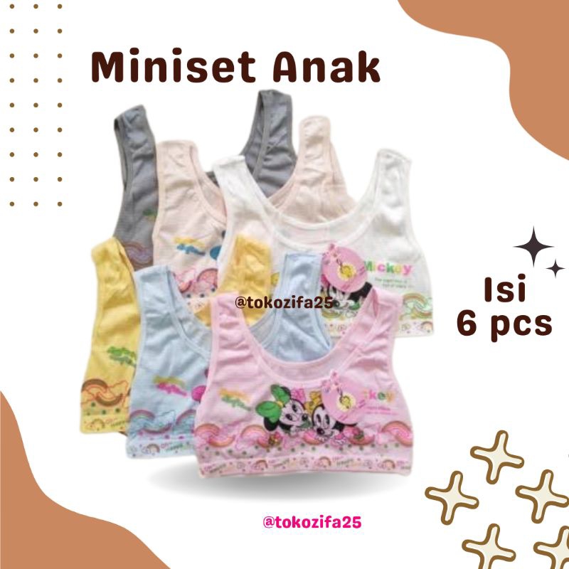 Jual 6pcs Miniset Anak SD Perempuan SMP Remaja ABG Mini Set BH Bra ...