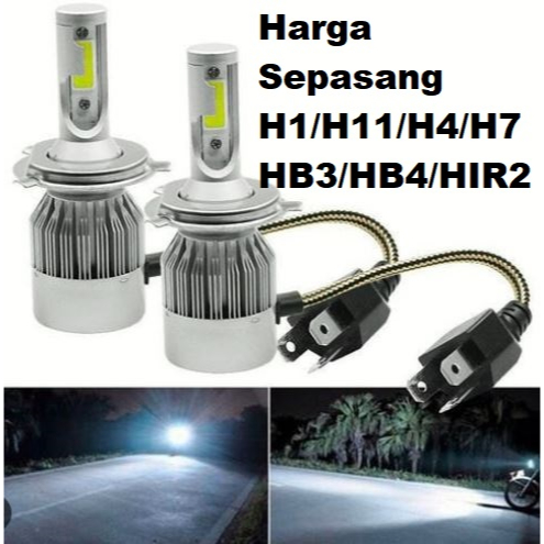 Jual LAMPU LED FOGLAMP HEADLAMP MOBIL C6 H4 head light head lamp H11 H8 H16 HB3 H3 H1 H7 HIR2 ...