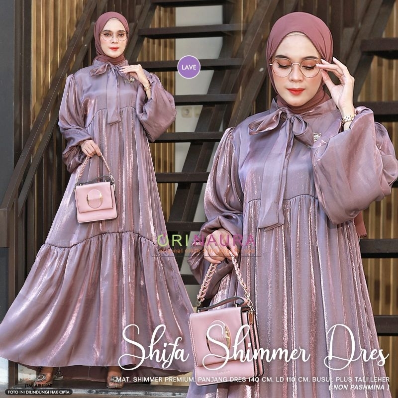 Jual Syahilla Dress Shimer Silk Premium Busui Original By Adieva Orinaura | Shopee Indonesia
