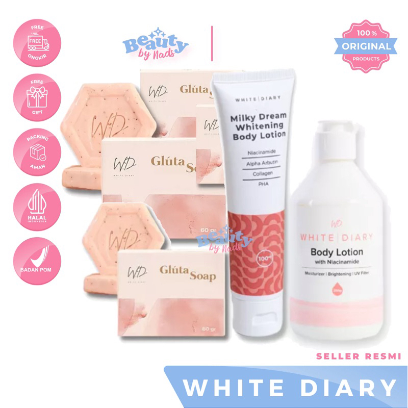 Jual BEAUTYBY.NADS | WHITE DIARY SOAP BODY LOTION SABUN PENCERAH WAJAH ...