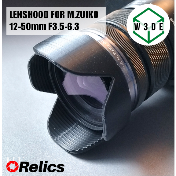 Jual Custom Lens Hood for Olympus M Zuiko 12-50mm F3.5-6.3 by W3DE ...