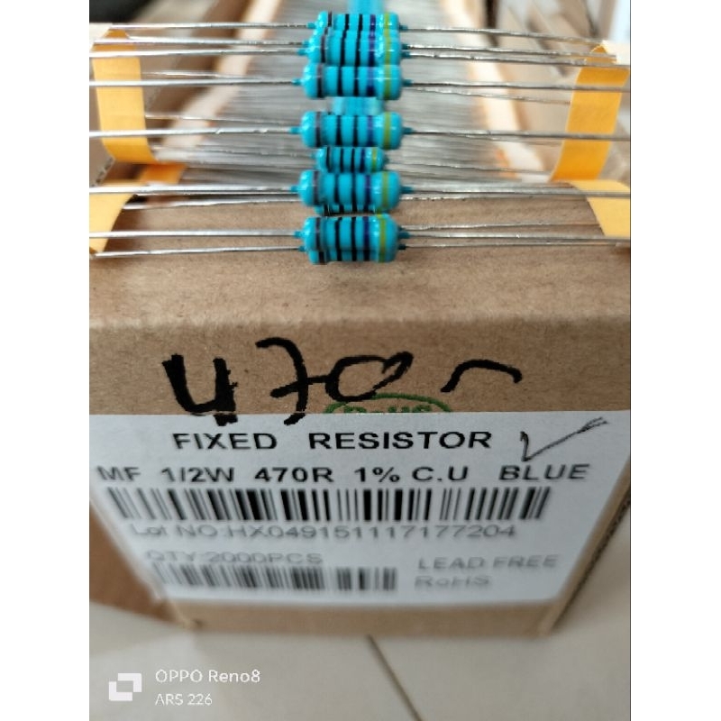 Jual RESISTOR 1/2W 1% 470R TAIWAN ROLL | Shopee Indonesia