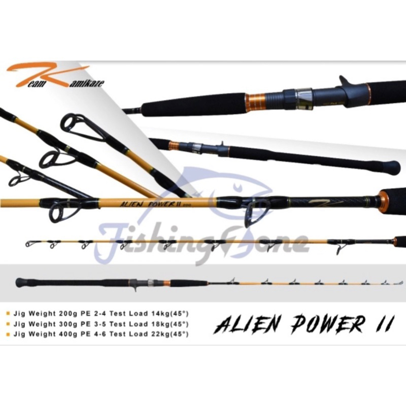 Jual Team Kamikaze ALIEN POWER II 200 300 400 Overhead Jigging Rod Fuji ...