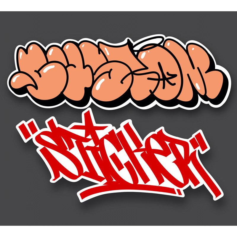 Jual custom sticker tagging throwup piece graffiti stikerslap nama ...