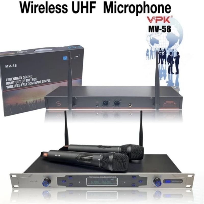 Jual Microphone mic Wireless VPK MV 58 Original Handheld | Shopee Indonesia