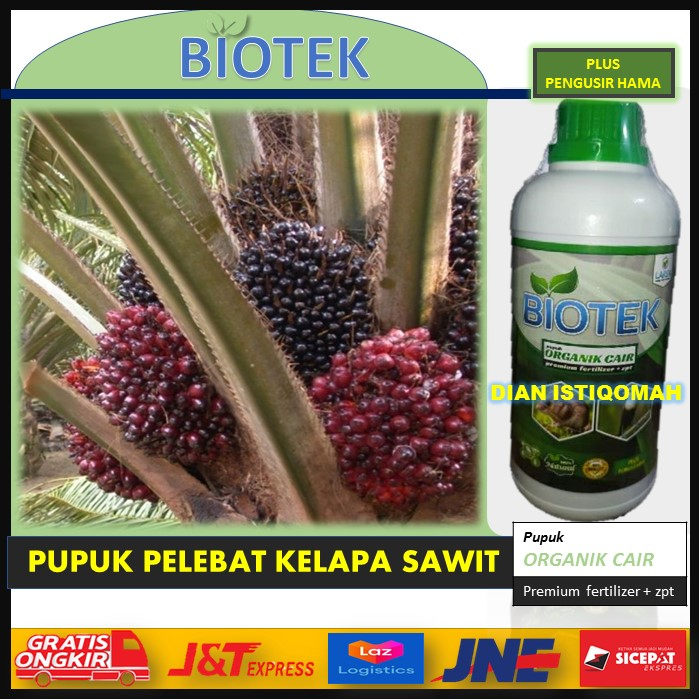 Jual (PROMO) BIOTEK Pupuk Organik Cair 500 Ml Pelebat Kelapa Sawit Subur dan Berbuah Maksimal ...