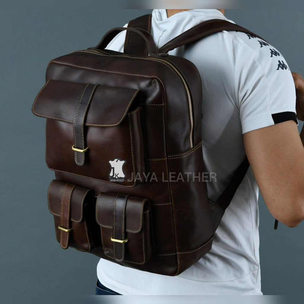 Jual JAYA LEATHER Tas ransel selempang pria kulit asli backpack premium ...
