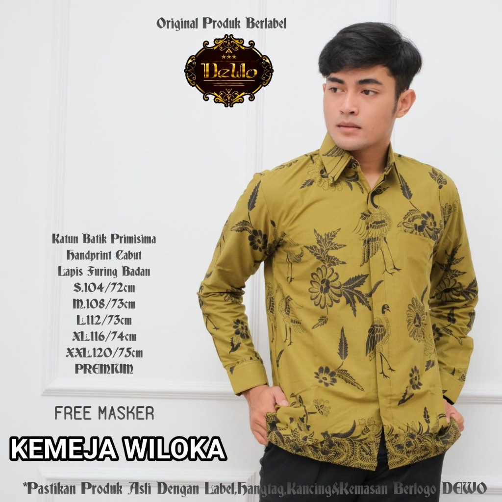 Jual KEMEJA BATIK WILOKA IJO LEMON / BATIK ANGSAKA IJO LEMON / BAJU ...