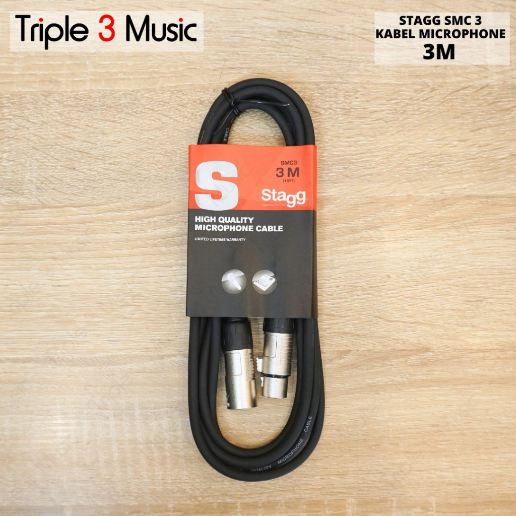 Jual Stagg SMC3 SMC 3 Kabel 3m Microphone XLR MALE to Female | Shopee ...