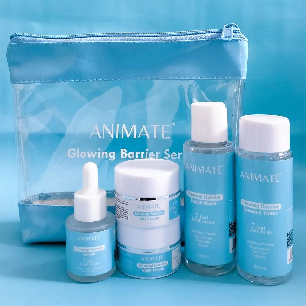 Jual PAKET SKINCARE GLOWING BARRIER 5IN1 ANIMATE (BIRU) | Shopee Indonesia