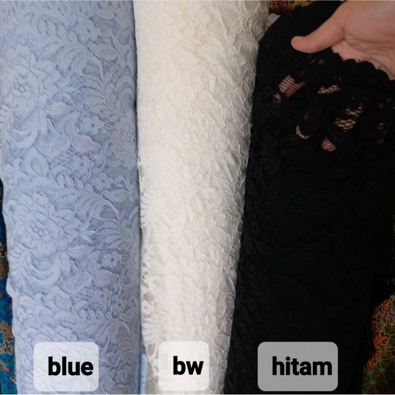 Jual Kain Brokat bruklat broklat COTTON LACE CORD FULL KATUN blue bw ...