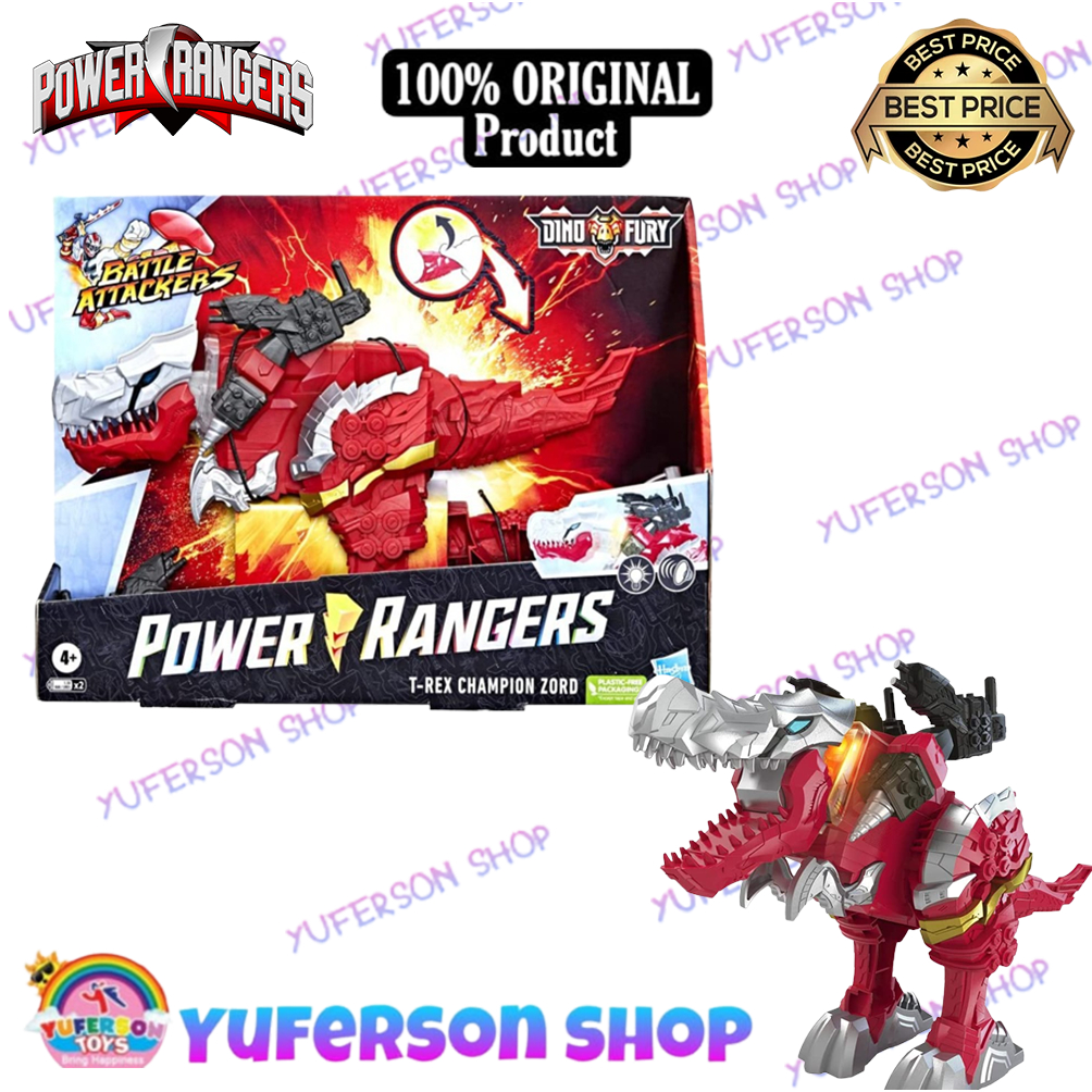 Jual Power Rangers Battle Attackers Dino Fury T-Rex Champion Zord ...