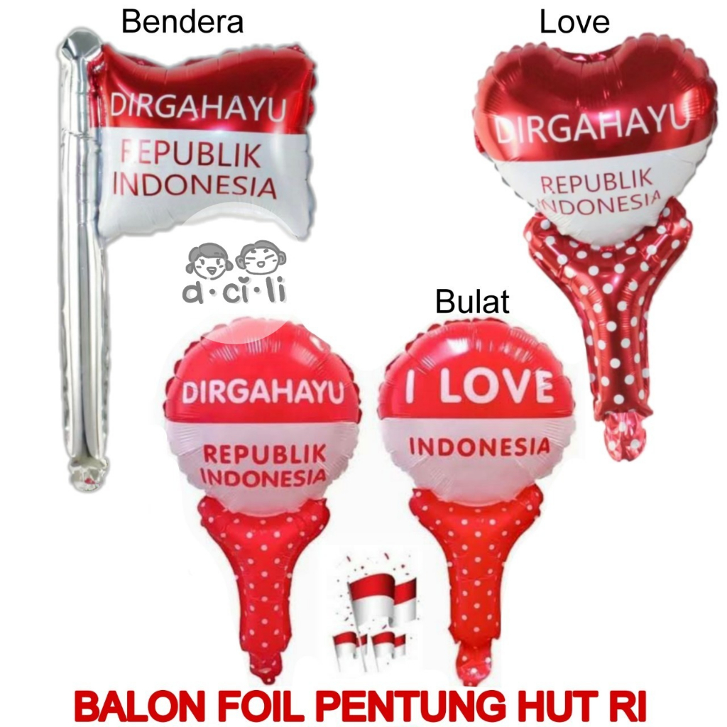 Jual Balon Foil Tepuk Suporter PENTUNGAN Tongkat Stik Stick Bendera ...