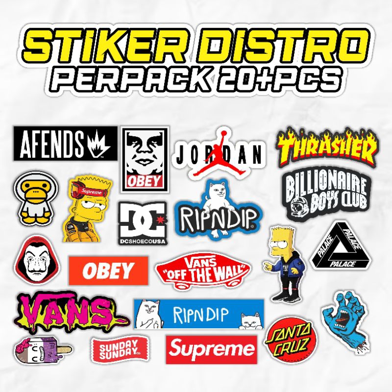 Jual STIKER PACK DISTRO AESTHETIC BRANDED LOGO UNTUK HELM MOTOR LAPTOP ...