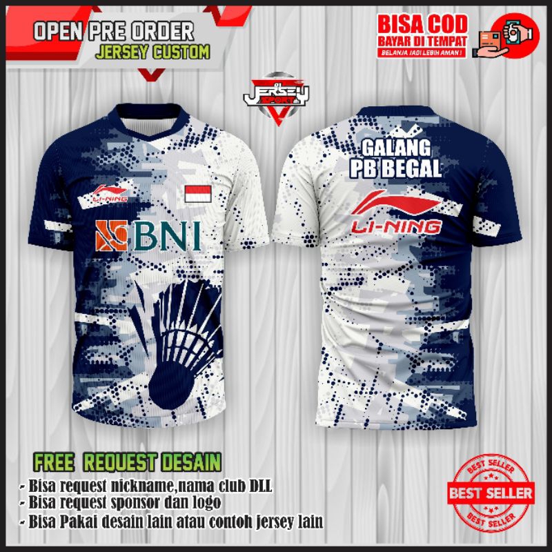 Jual JERSEY BADMINTON CUSTOM BEBAS REQUEST DESAIN | Shopee Indonesia