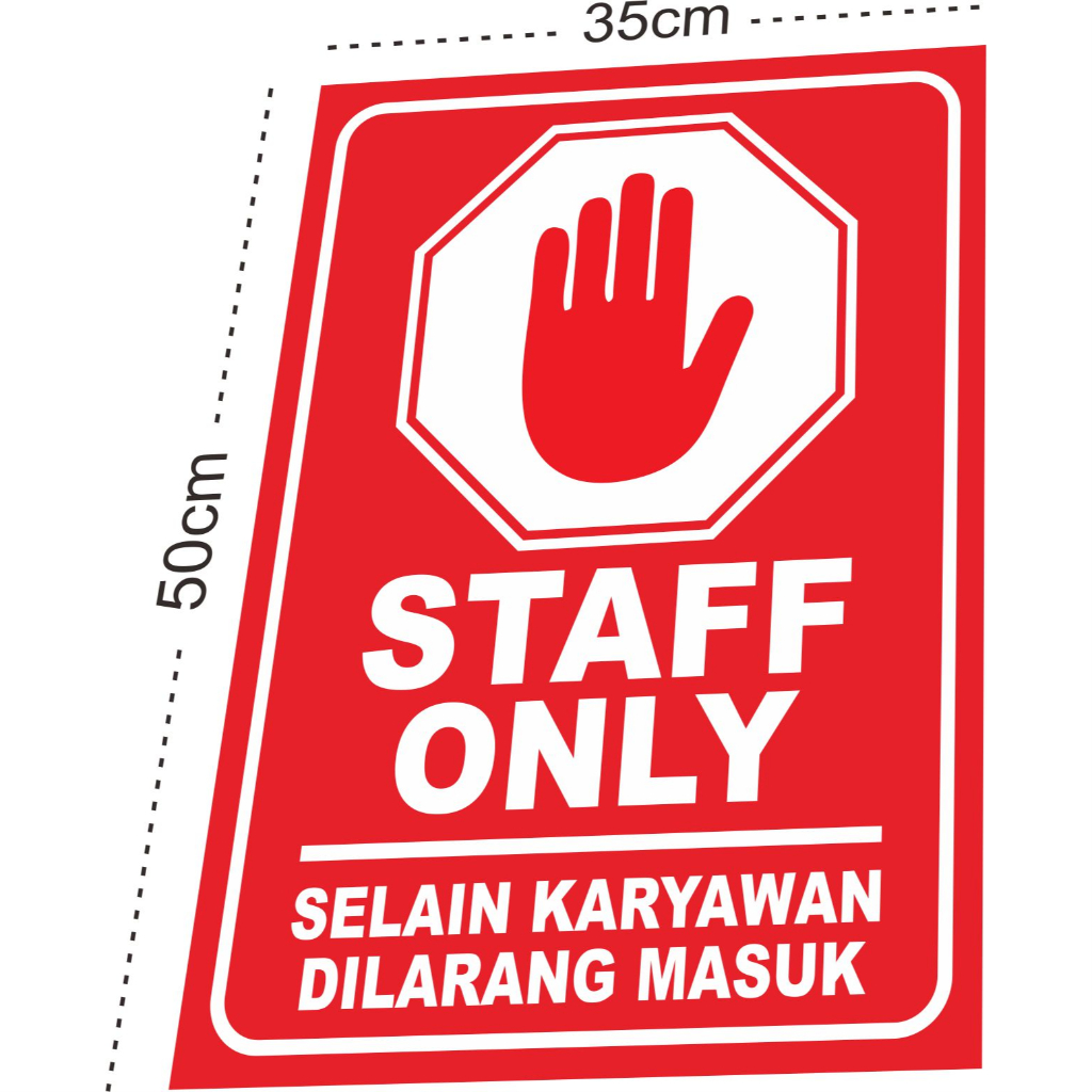 Jual STIKER STAFF ONLY KHUSUS ISO | Shopee Indonesia