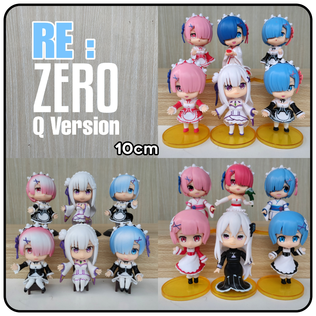 Jual Action Figure RE:ZERO Q Version Set - Miniatur Topper Kue Pajangan ...