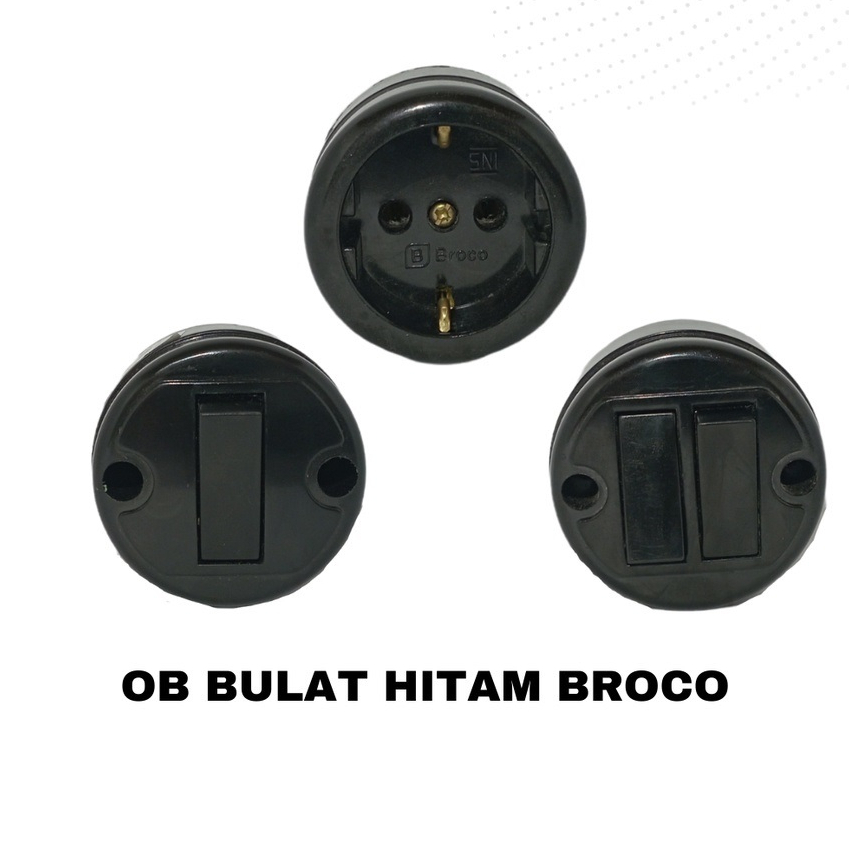 Jual Outbow Hitam Tempel BROCO Saklar Engkel/Saklar Seri/Stop Kontak ...