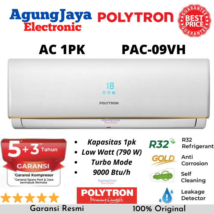 Jual AC POLYTRON 1 PK PAC 09VH STANDARD R32 ICE DELUXE 1PK (CILEGON ...