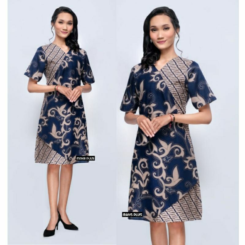 Jual Dress Batik Wanita Jumbo Modern XXXL Terusan Batik Tunik Big Size ...