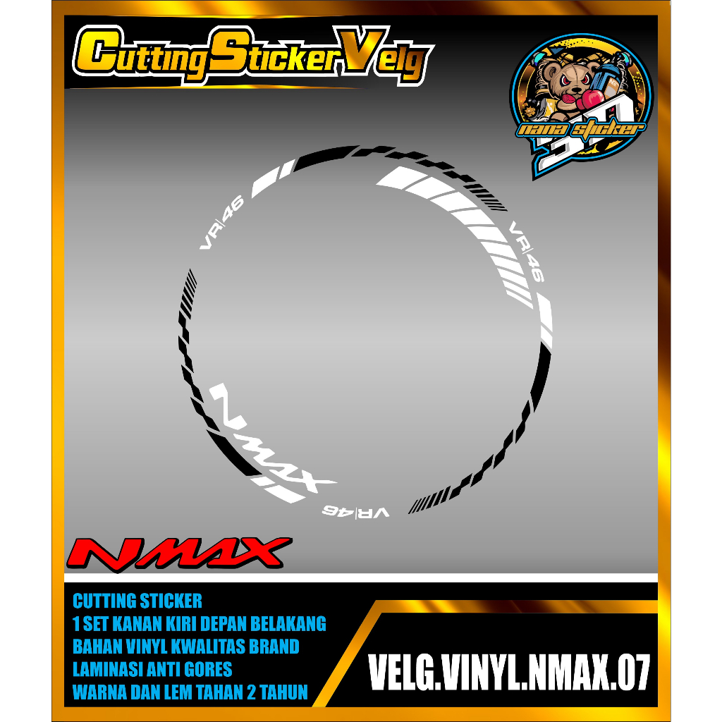 Jual (COD) CUTTING BARU STICKER VELG NMAX- STIKER LIS LIST VARIASI BAN ...