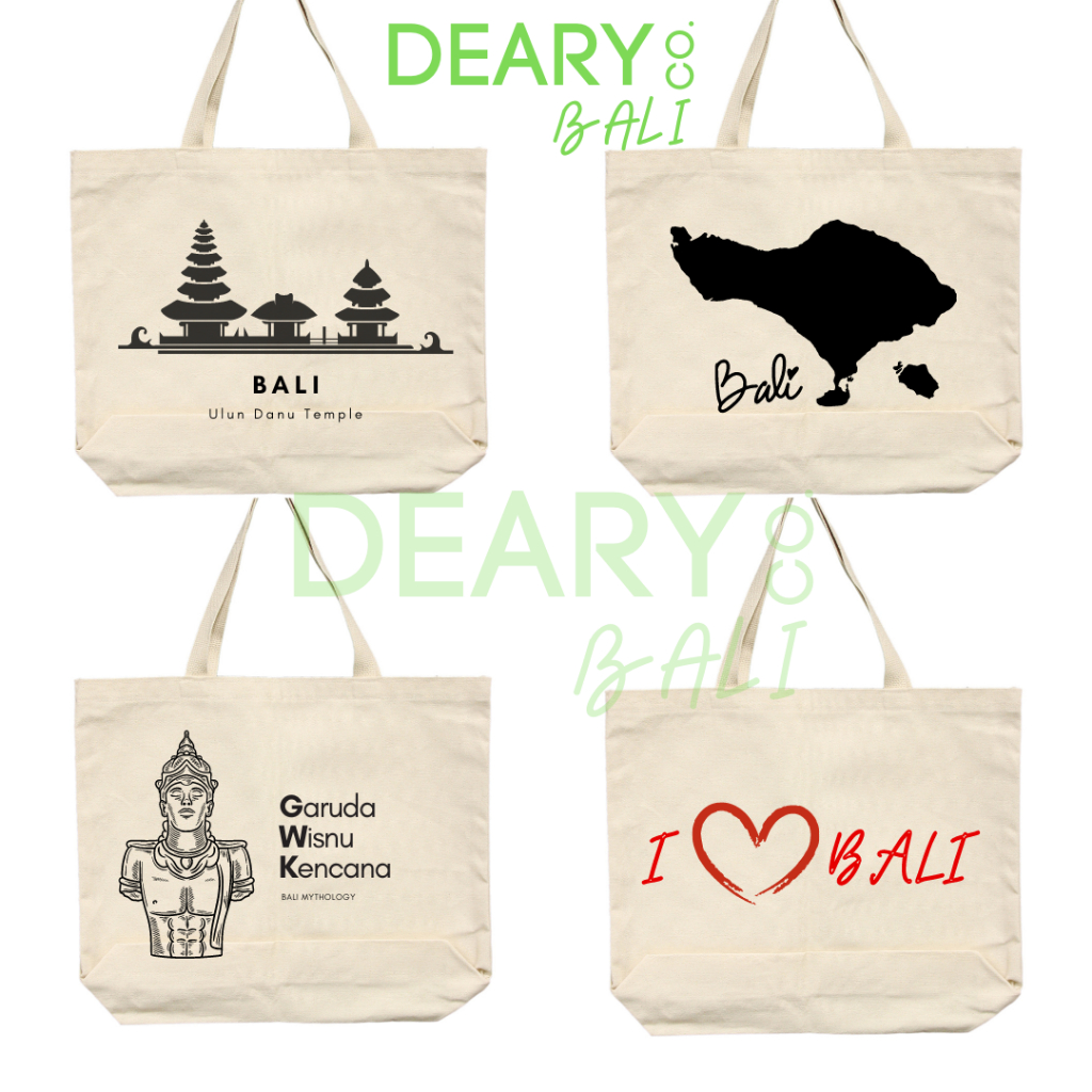 Jual Tote Bag Bali Besar Landscape Warna Natural White Ukuran 44 x 32 ...