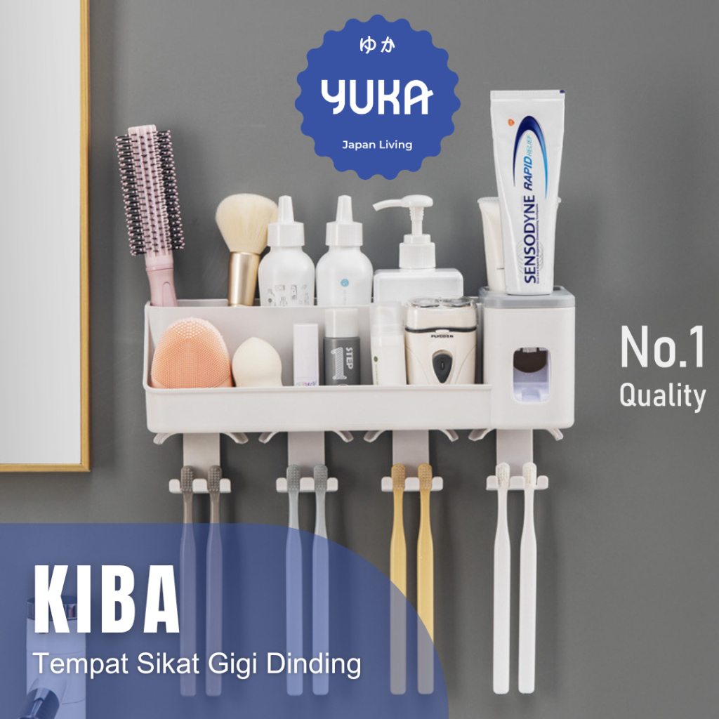Jual 【YUKA】KIBA Organiser Tooth Brush Smart Rak Toilet Alat Mandi ...