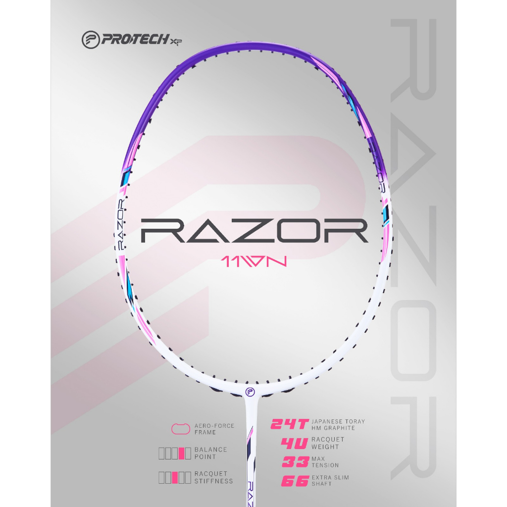 Jual RAKET BADMINTON PROTECH RAZOR 11 WN | 4UG2 | MAX 33 LBS FREE ...