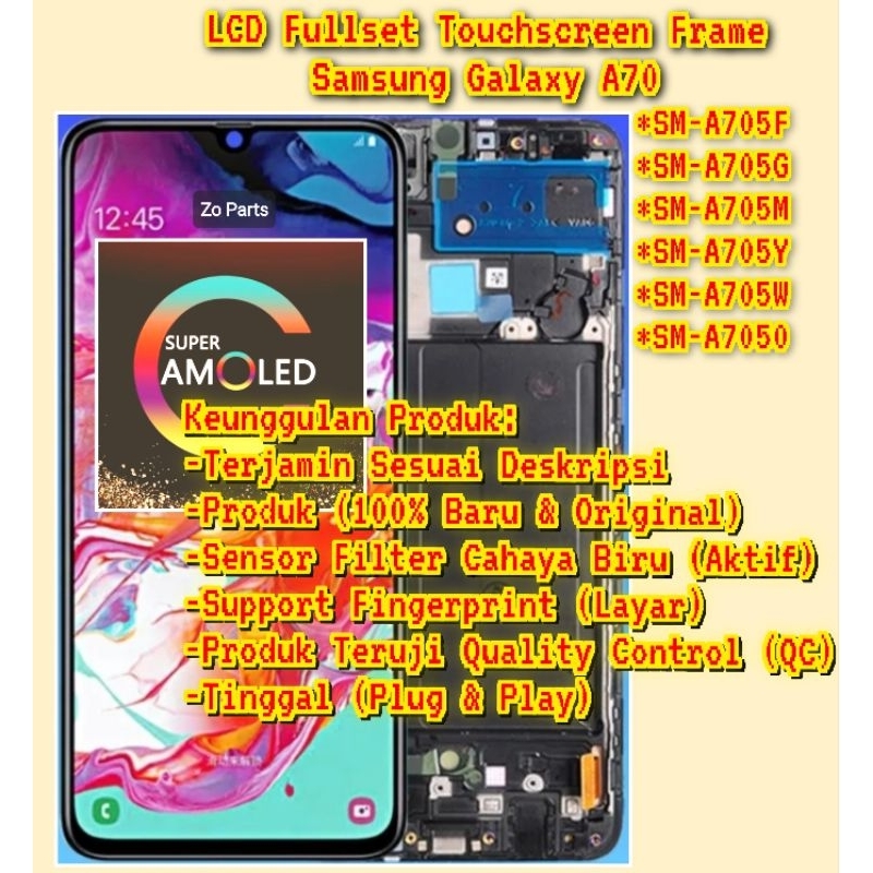 Jual LCD Fullset Touchscreen Frame Samsung Galaxy A70 (Original Baru ...