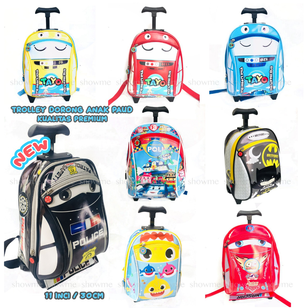 Jual Showme Tas koper Troli Anak Sekolah Laki Paud TK Batok Gambar kaku ...