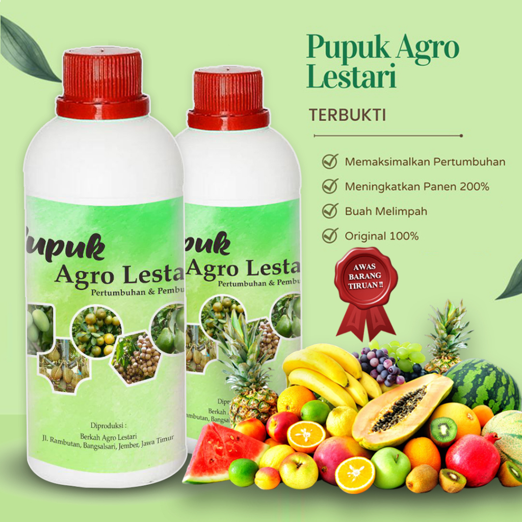 Jual Pupuk Agro Lestari Penyubur Perangsang dan Pelebat Buah - Paket 2 Botol | Shopee Indonesia