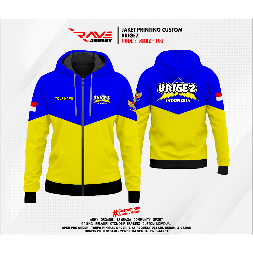Jual JAKET BRIGEZ FULL PRINTING SUBLIM CUSTOM (DESAIN SUKA SUKA ...