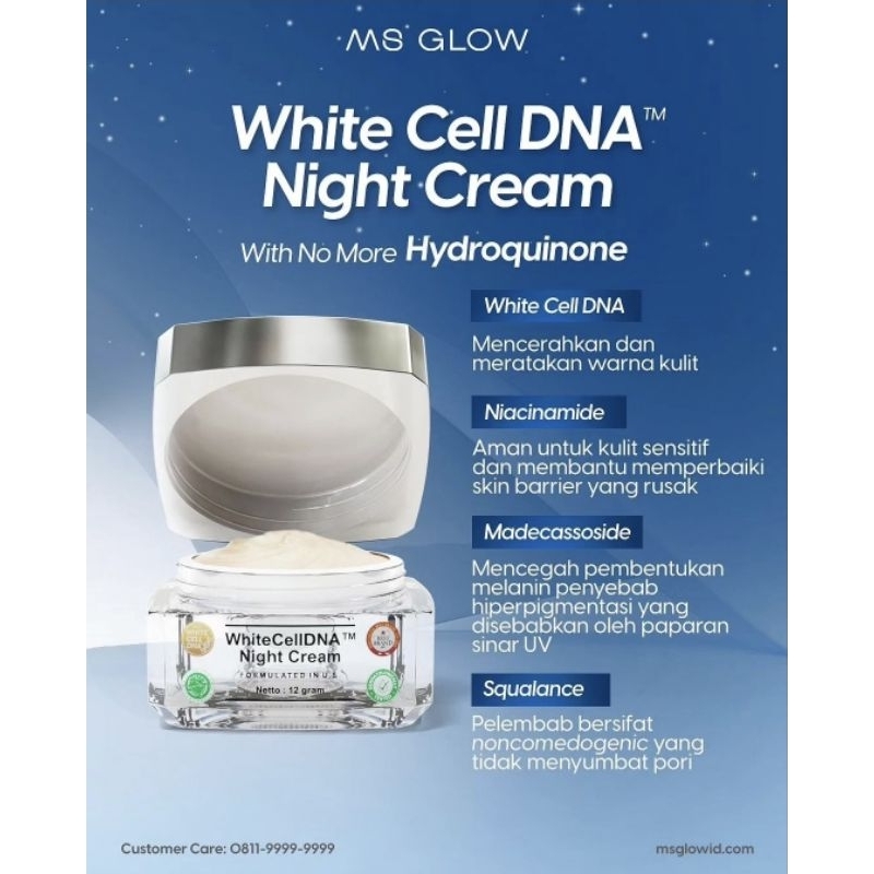 Jual WHITE CELL DNA NIGHT CREAM MS GLOW ORI BARCODE | Shopee Indonesia