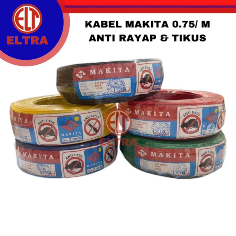 Jual Kabel makita 0.75 / meter - serabut nyaf ecer eceran 1 meter ASLI TEMBAGA transparan ...