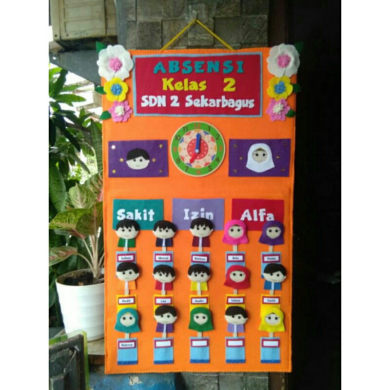 Jual absensi kelas max 15 siswa hiasan dinding | Shopee Indonesia