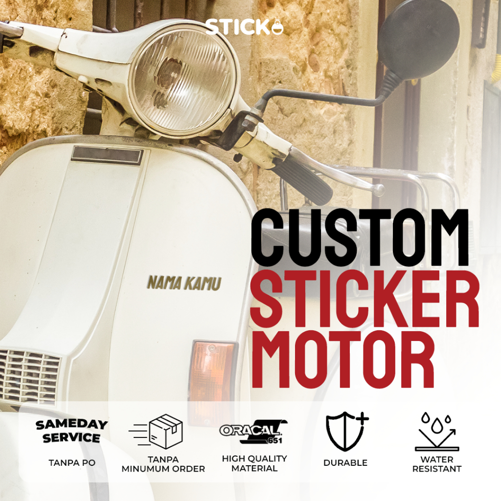 Jual Cutting Sticker Decal Motor Stiker Custom Nama Kata Logo Desain ...