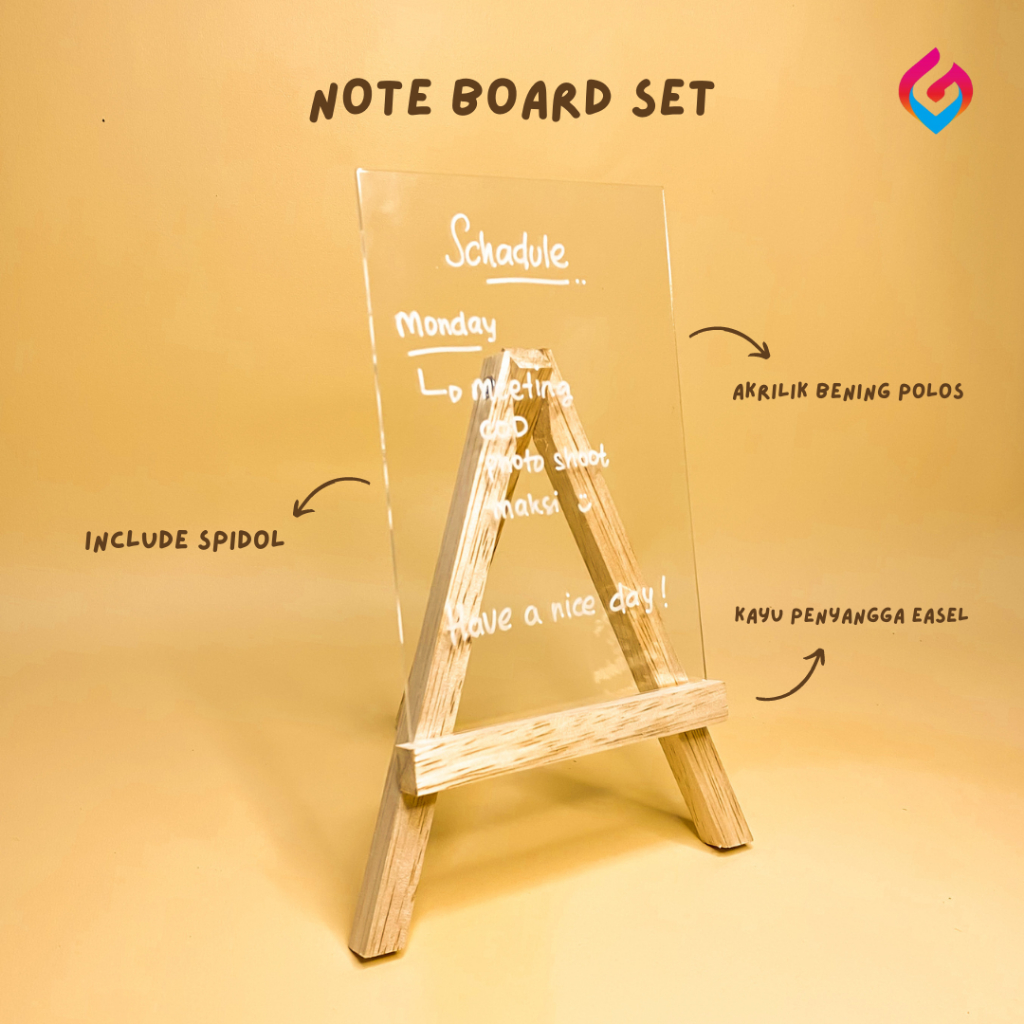 Jual [GASKA] Note Board Acrylic Set / Papan Tulis mini Akrilik | Shopee ...