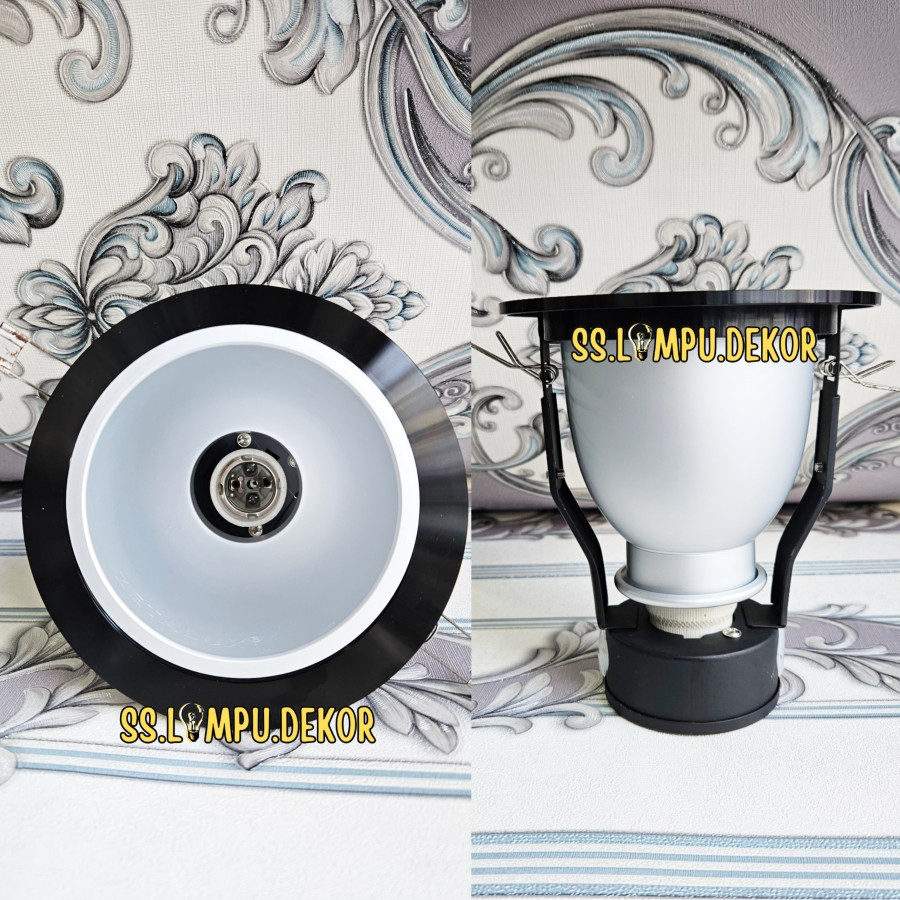 Jual Lampu Downlight Inbow Fitting E27 Bibir Frame Hitam Aluminium 4 ...