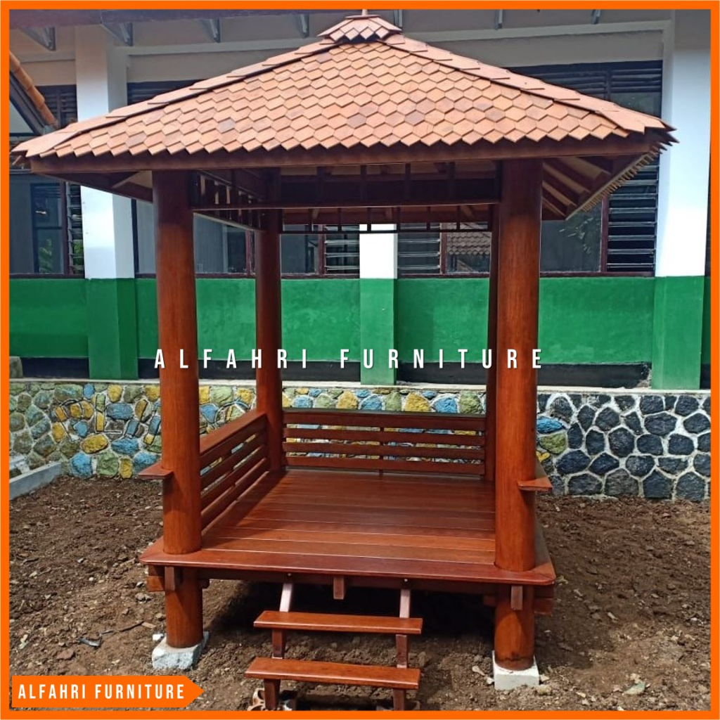 Jual Saung Gazebo Taman Minimalis 2x2 Meter | Saung Gasebo Kayu Rumah ...