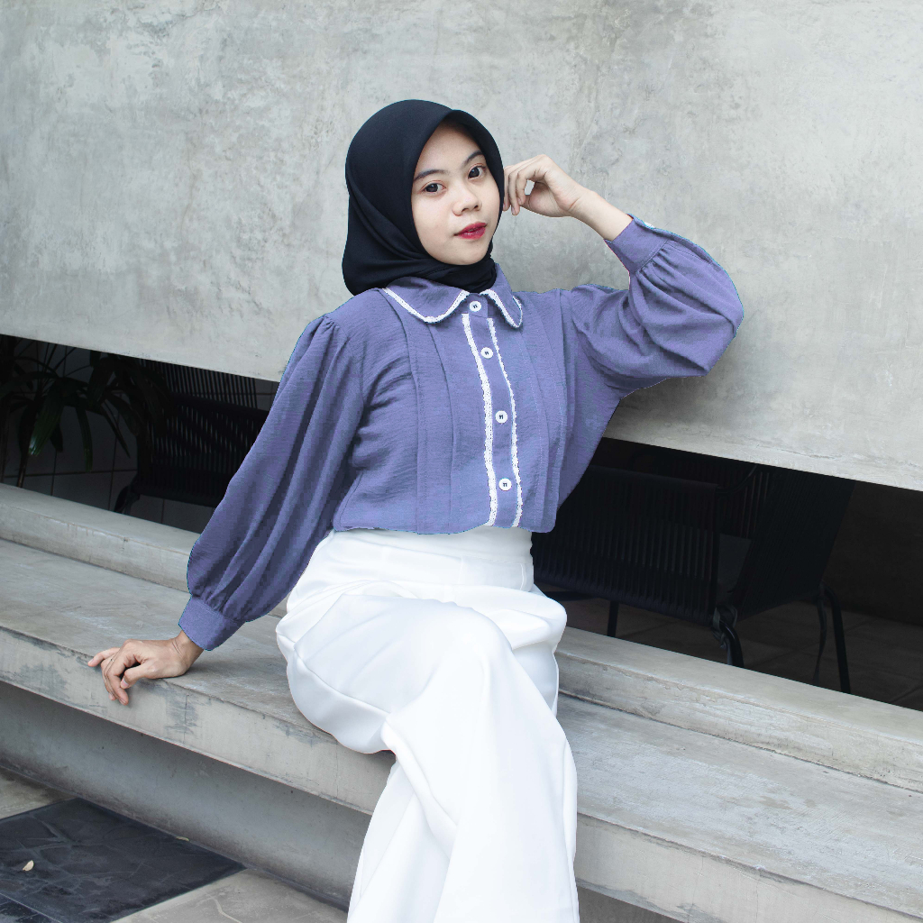 Jual MALIKA BLOUSE WANITA KEKINIAN | BLOUSE CRINKLE AIRFLOW | Shopee ...