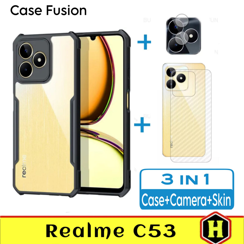 Jual paket 3in1 Case Fusion Realme C53/Realme C51 NFC/Realme C51s ...