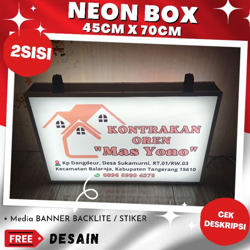 Jual NEON BOX 2SISI 45CM X 70CM | Shopee Indonesia