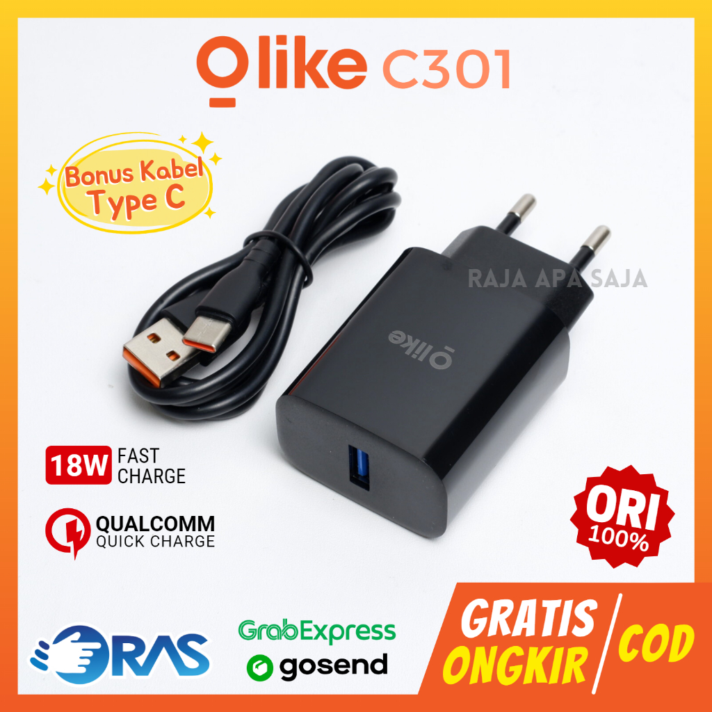 Jual Charger Type C 3A 18W Fast Charging Quick Charge Casan Carger Tipe ...