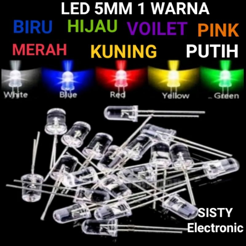 Jual Led Bening 5mm 1 Warna Bervariasi Warna | Shopee Indonesia