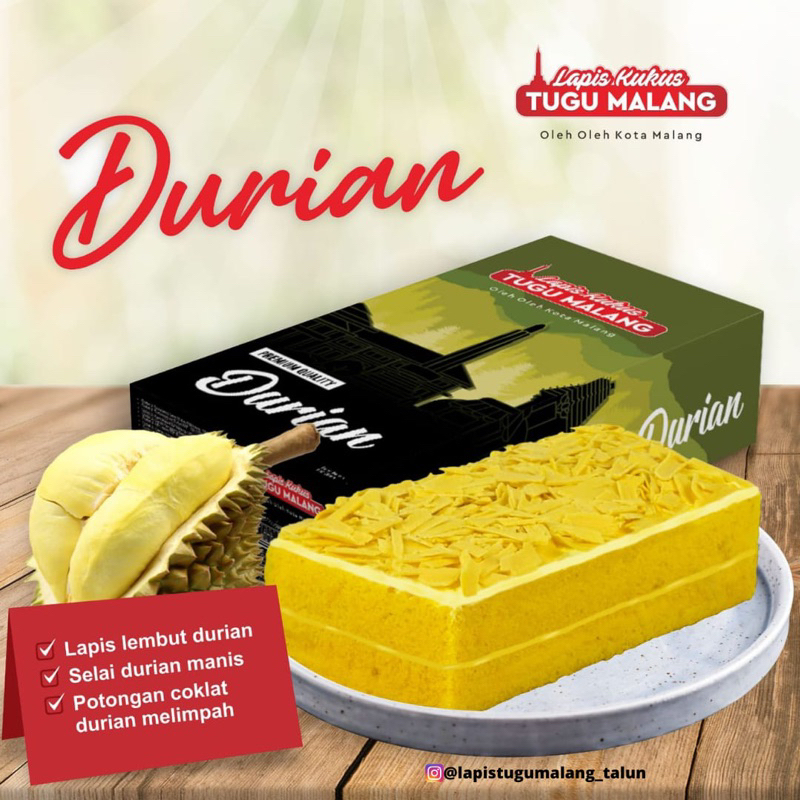 Jual Lapis Kukus Tugu Malang Durian Lovers free bubble dan dus | Shopee ...